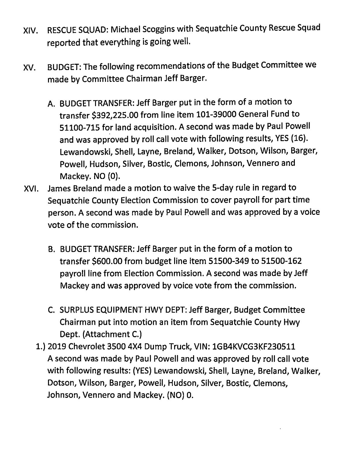 Sequatchie County Commission Minutes 01/27/25 : Sequatchie County ...