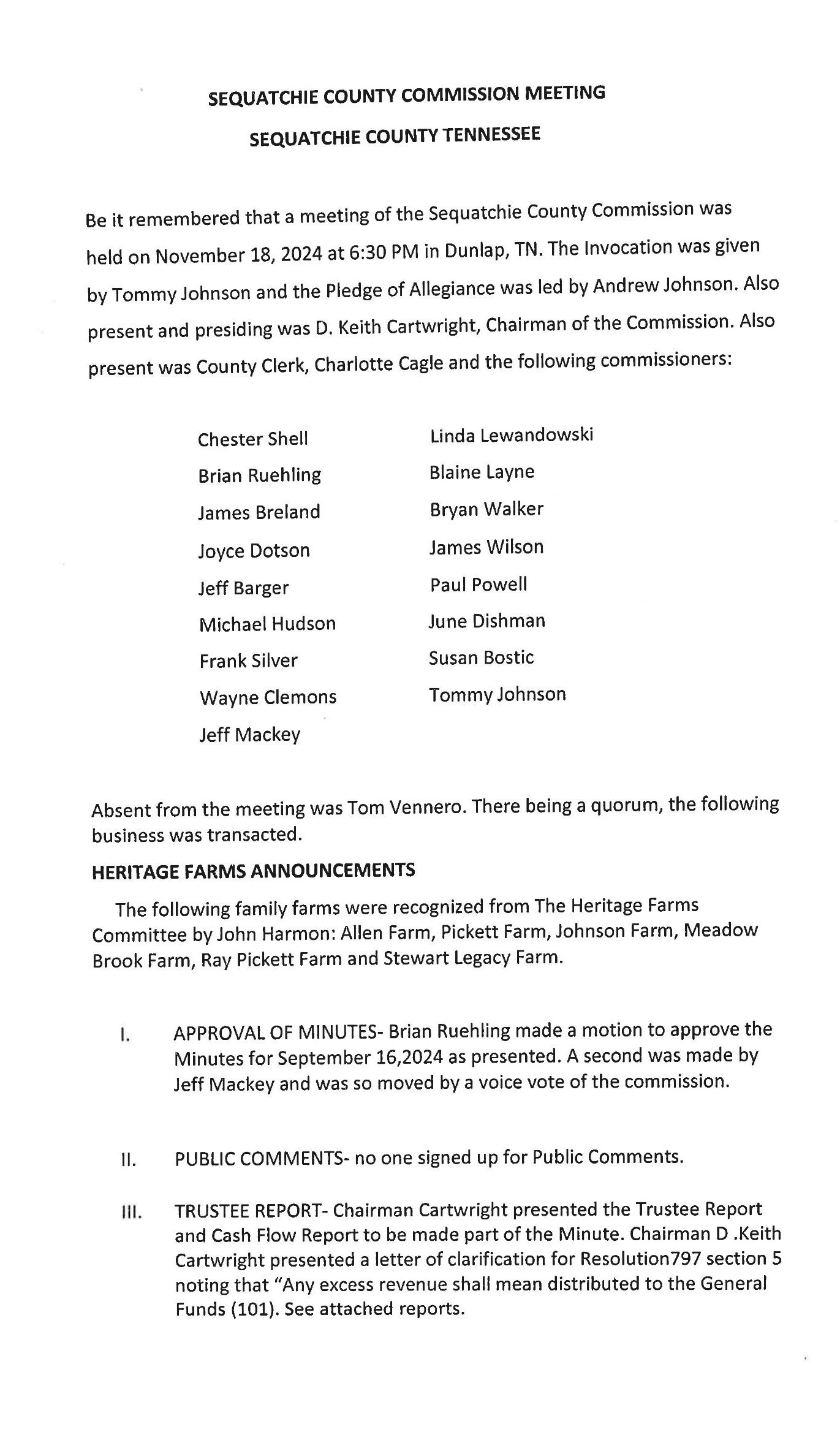 Sequatchie County Commission Minutes 11/18/24 : Sequatchie County ...