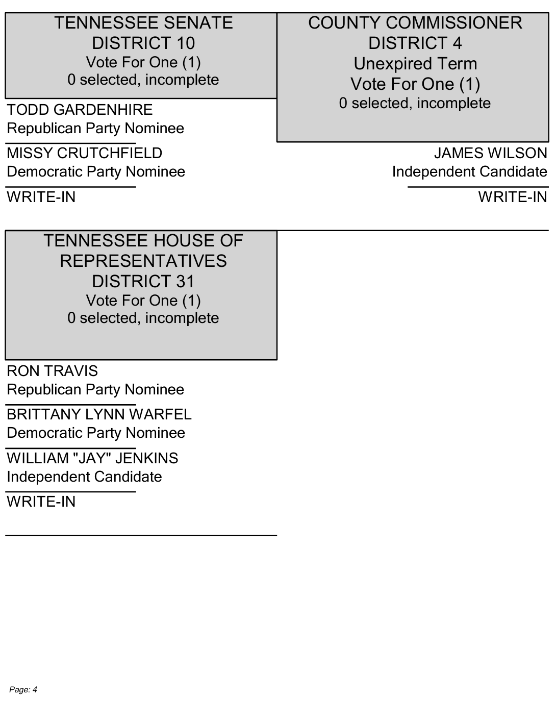 The Official Ballot for the State, Federal and County 2024 General ...